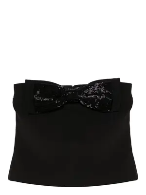 SELF-PORTRAIT Crepe Bandeau Top - Black