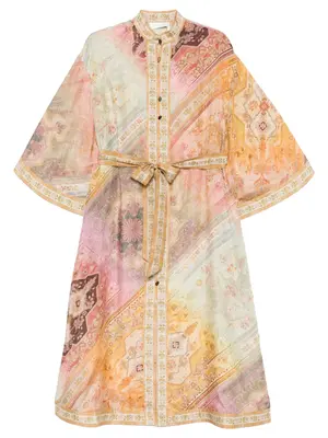 Zimmermann Tallow Midi Shirt Dress - Green