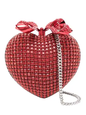 SELF-PORTRAIT Self-Portrait Crystal Heart Clutch Red