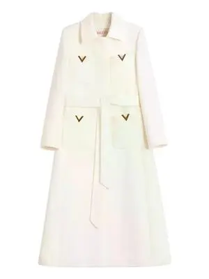 Valentino Garavani Drill Double-breasted Coat - White