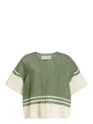 ALL THAT REMAINS Exclusive Willow Lace-detailed Crocheted-cotton Top - Green