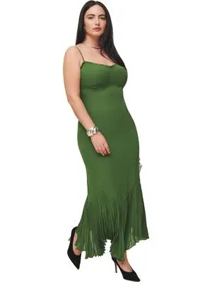 REFORMATION Aiko Midi Dress - Green