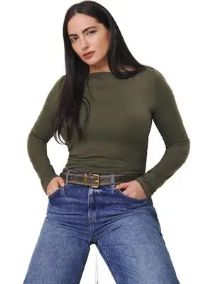 REFORMATION Wiley Knit Top Pine Tree