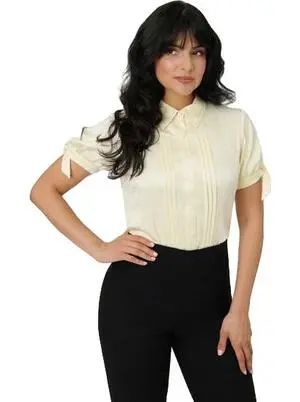 Unique Vintage 1950s Tie Cuff Blouse - Ivory