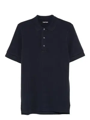 TOM FORD Piqué Polo Shirt - Blue