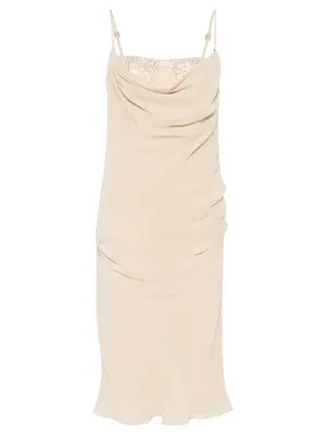 Attico Draped Midi Dress - Neutrals