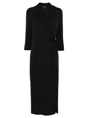 Theory Lapel Maxi Dress - Black