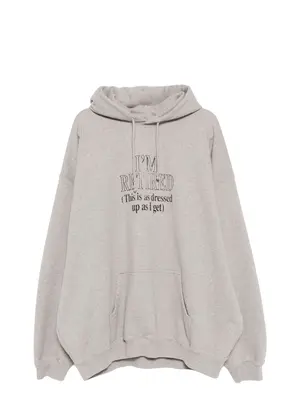 Vetements Slogan Print Hoodie - Grey