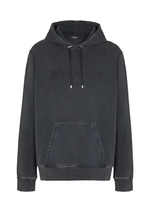 Balmain Logo-embroidered Hoodie - Grey