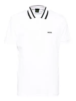 BOSS Logo Patch Short-sleeves Polo Shirt - White