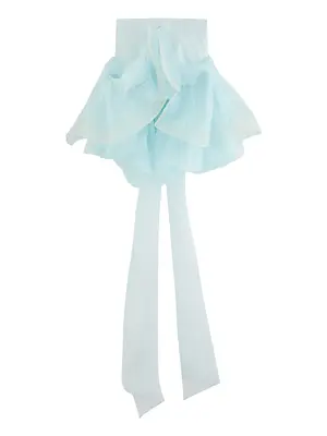 Zimmermann Crush Strapless Ruffled Silk-organza Top - Mint