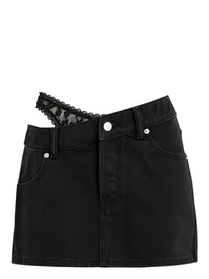 Alexander Wang Underwear-effect Denim Mini Skirt - Black