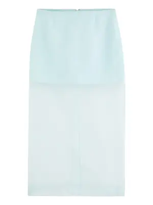 Zimmermann Crush Silk-organza Midi Skirt - Mint