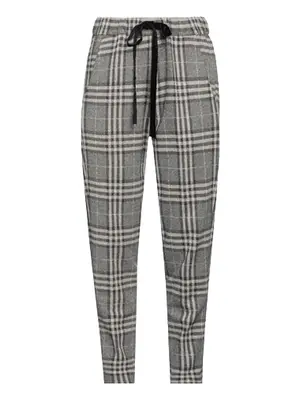 EMMA & GAIA Glen Plaid Tapered Pants - Grey