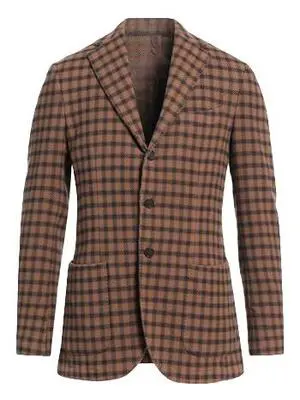 SANTANIELLO Single-Breasted Checked Blazer