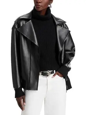 Norma Kamali Oversized Moto Jacket - Black