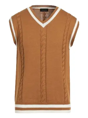 ROBERTO COLLINA Knitted Cable-knit Vest - Beige