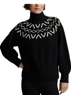 Varley Marcie Fair Isle Yoke Knit Sweater - Black