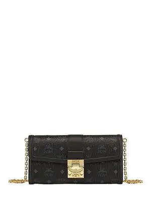 Mcm Tracy Visetos Chain Wallet - Black