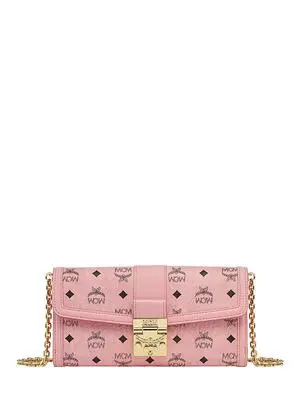 Mcm Tracy Visetos Chain Wallet - Soft Pink