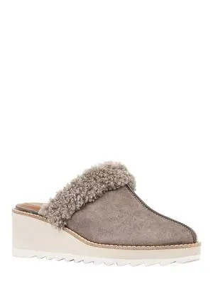 DONALD PLINER Slip-on Wedge Mules - Dark Grey