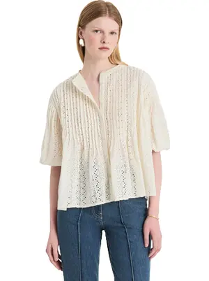MERLETTE Merlette Roches Cotton Eyelet Top