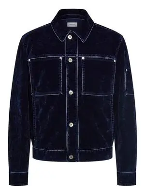 FERRAGAMO Flocked Denim Trucker Jacket - Blue