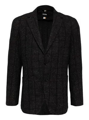 BOSS Striped Single-breasted Blazer - Black