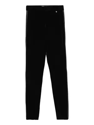 NISSA High-waisted Velvet Trousers - Black