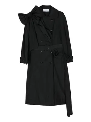 Viktor & Rolf Bow-detail Draped Trench Coat - Black