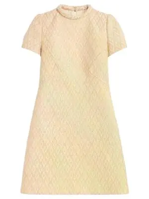 Valentino Garavani Toute La V Lurex Jacquard Mini Dress - Neutrals