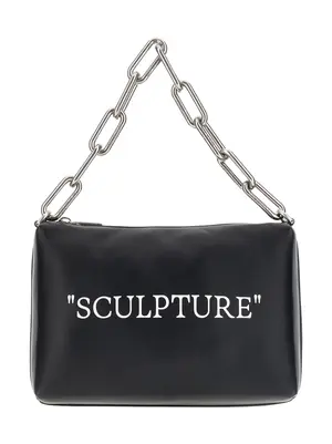 Off-White Leather Tote Bag - Black