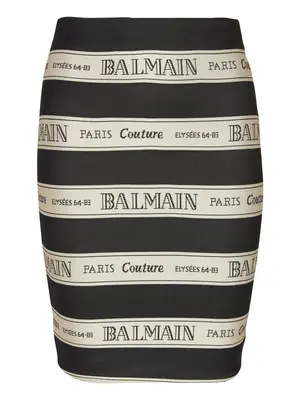 Balmain Jacquard Knit Skirt - Black