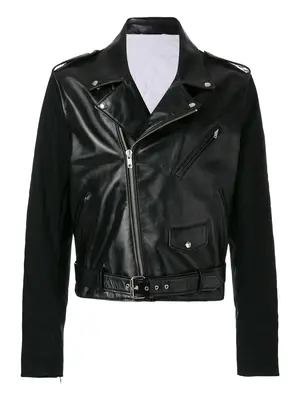 Calvin Klein Leather Biker Jacket - Black