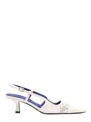Burberry Chisel 50mm Slingback Pumps - White