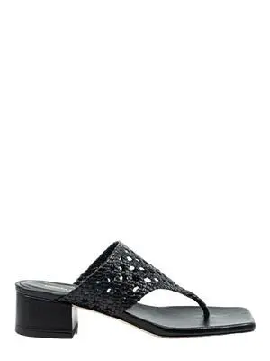 ANDREA GOMEZ Brenda Woven Nappa Leather Sandal - Black