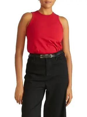 Universal Standard Universal Standard Cai Stretch Pima Cotton Tank Ruby Red