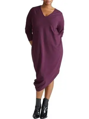 Universal Standard Iconic Geneva Long Sleeve Asymmetric Dress - Aa