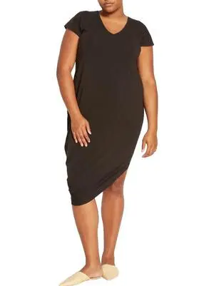 Universal Standard Geneva Asymmetric T-shirt Dress - Black