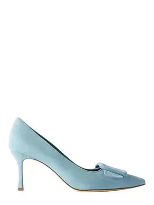 Manolo Blahnik Maysale 70 Suede Pumps - Blue