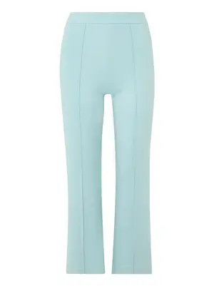 Staud Knack Cropped Stretch-jersey Straight-leg Pants - Green