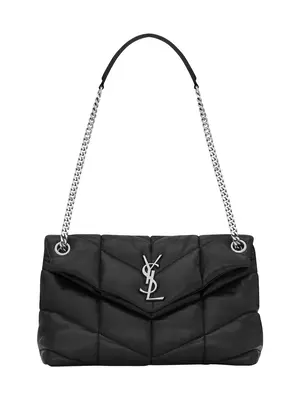 Saint Laurent Small Loulou Puffer Matelassé Shoulder Bag - Black