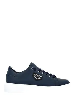 Philipp Plein Smooth Leather Low-top Sneakers With Applied Logo - Blue