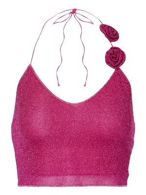 Oseree Lumière Lamé Top - Pink