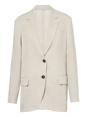 Brunello Cucinelli Single-breasted Linen-blend Blazer - Beige