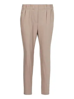 Brunello Cucinelli Cotton-blend Slim Trousers - Beige