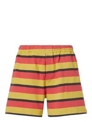 BODE Rec Striped Cotton Jersey Shorts - Multicoloured
