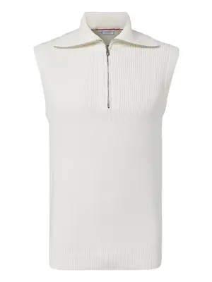 Brunello Cucinelli Cotton Half-zip Vest - White