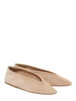 Le Monde Beryl Luna Suede Ballet Flats - Beige