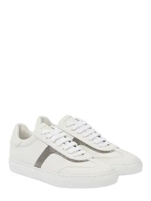 Brunello Cucinelli Monili Leather Sneakers - White